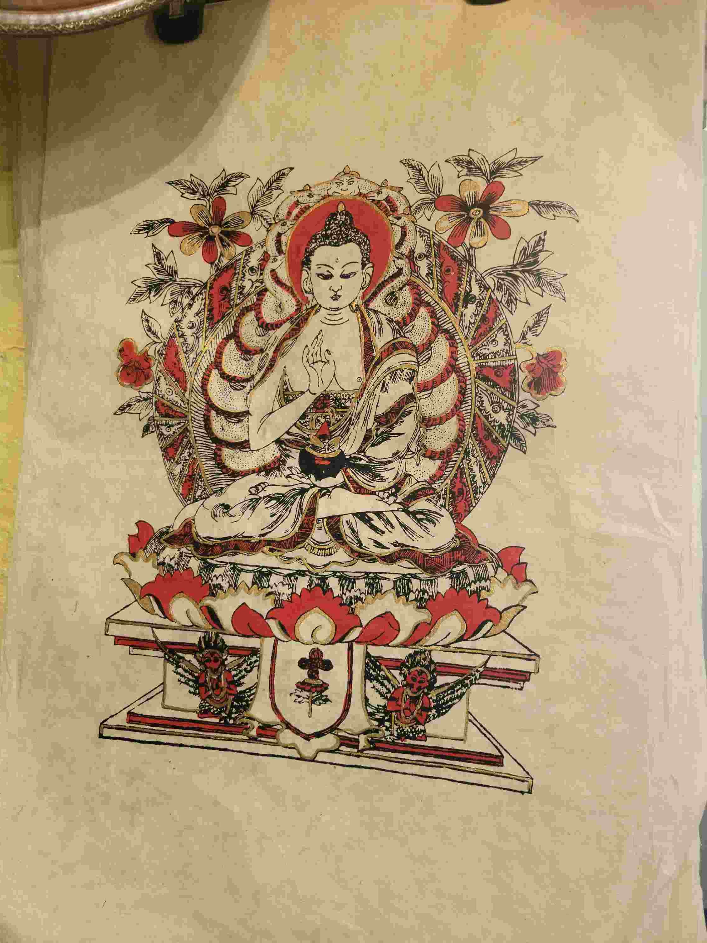 Hand Made Rice Paper Painting – Mandala Tibet